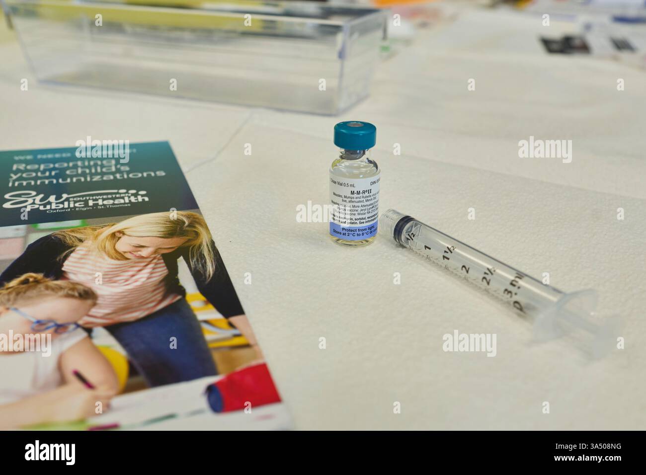 St.Thomas, Canada. 04th Mar, 2025. A dose of the measles, mumps, and ...