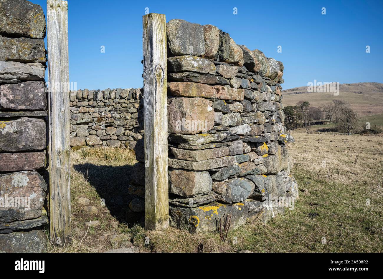 The entrance to Andy Goldsworthy's (1996) Redmire Farm sheepfold ...