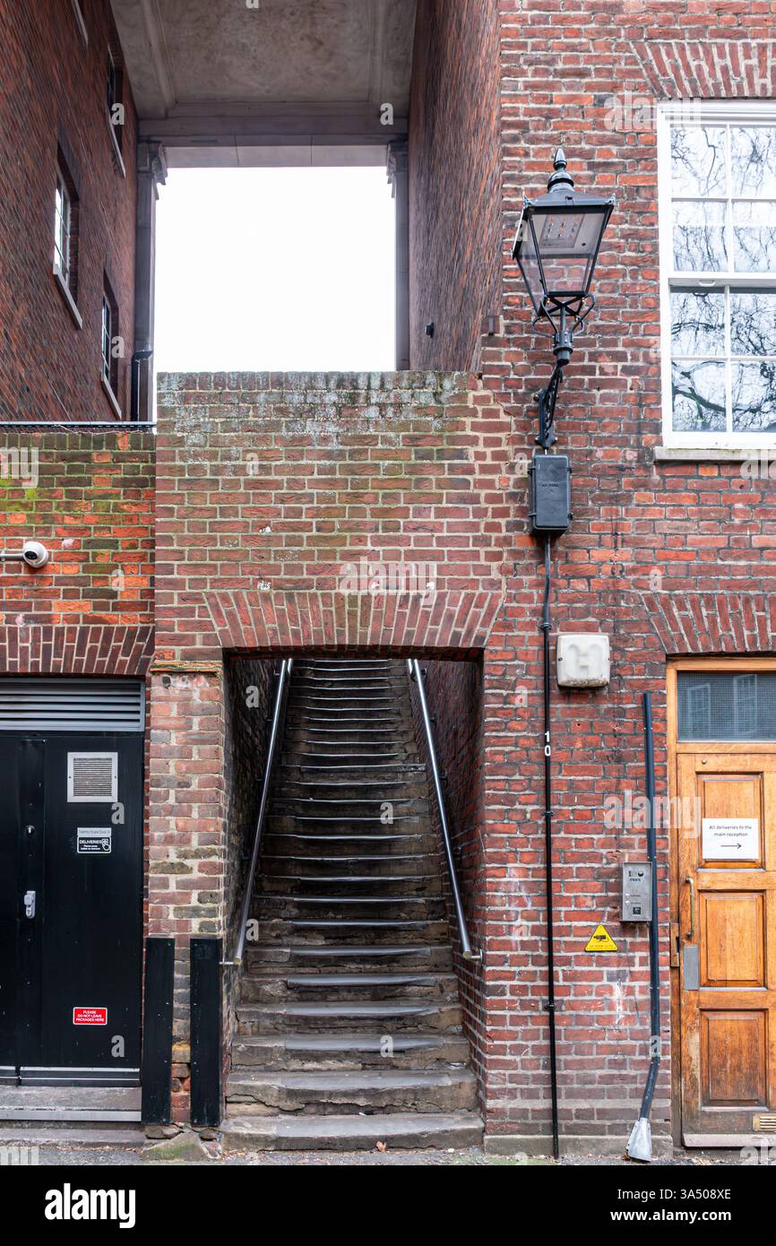 Essex Street steps viewed from Milford Lane, London, England, UK, a set ...