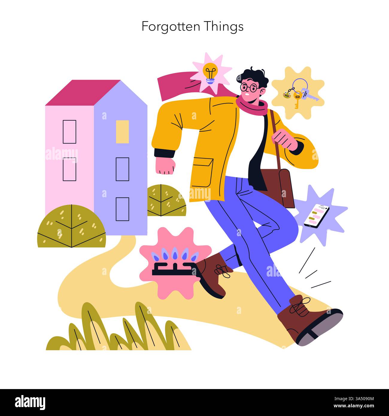 A person hurries down a path, leaving behind reminders of forgotten ...