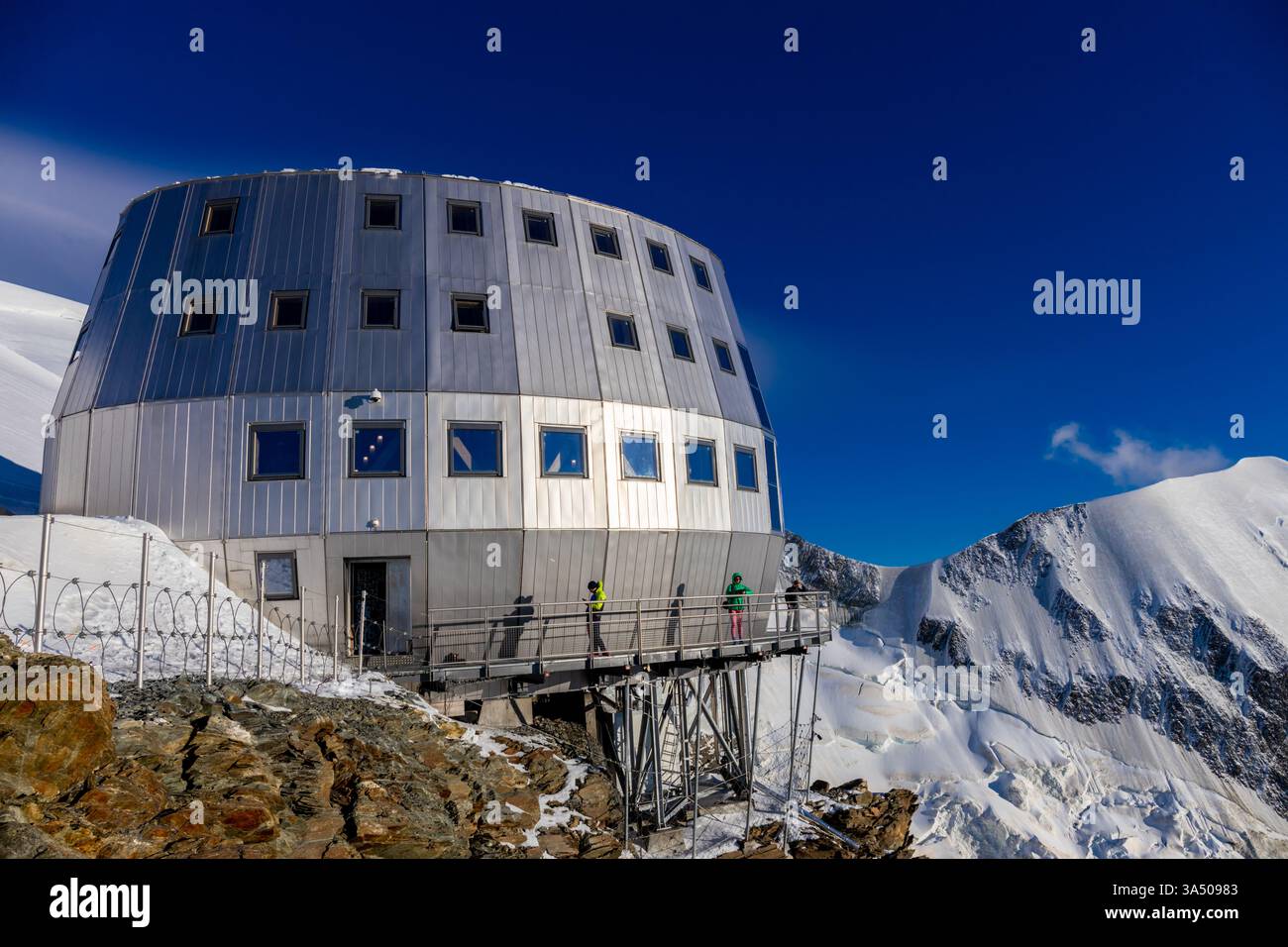 Refuge du Gouter in the Alps on the classic climbing route to Mont ...