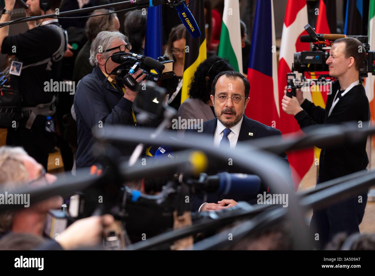 Brussels, Belgium. 20th Mar, 2025. Arrival of Nikos Christodoulides the ...
