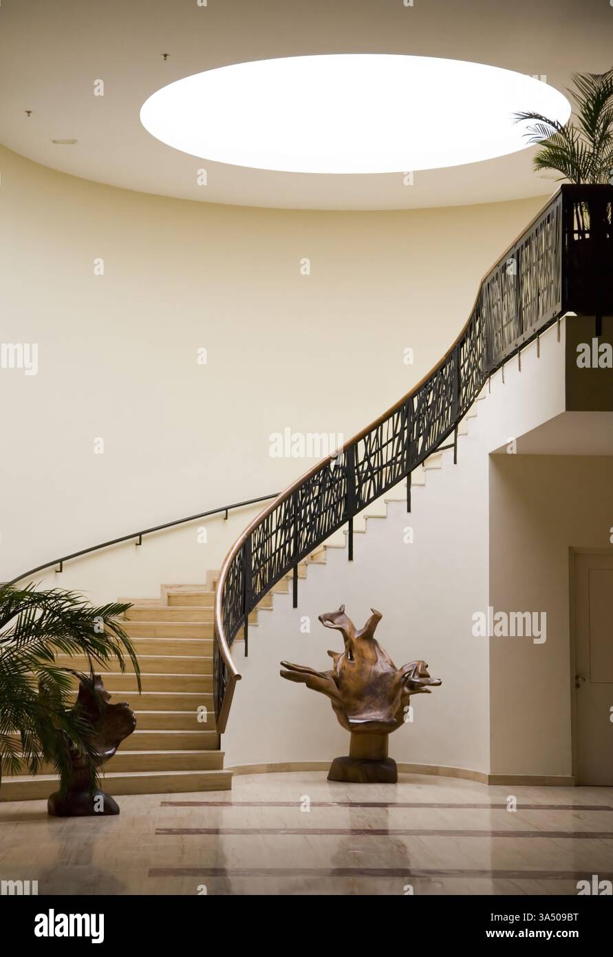 Modern interior with wide staircase Stock Photo - Alamy