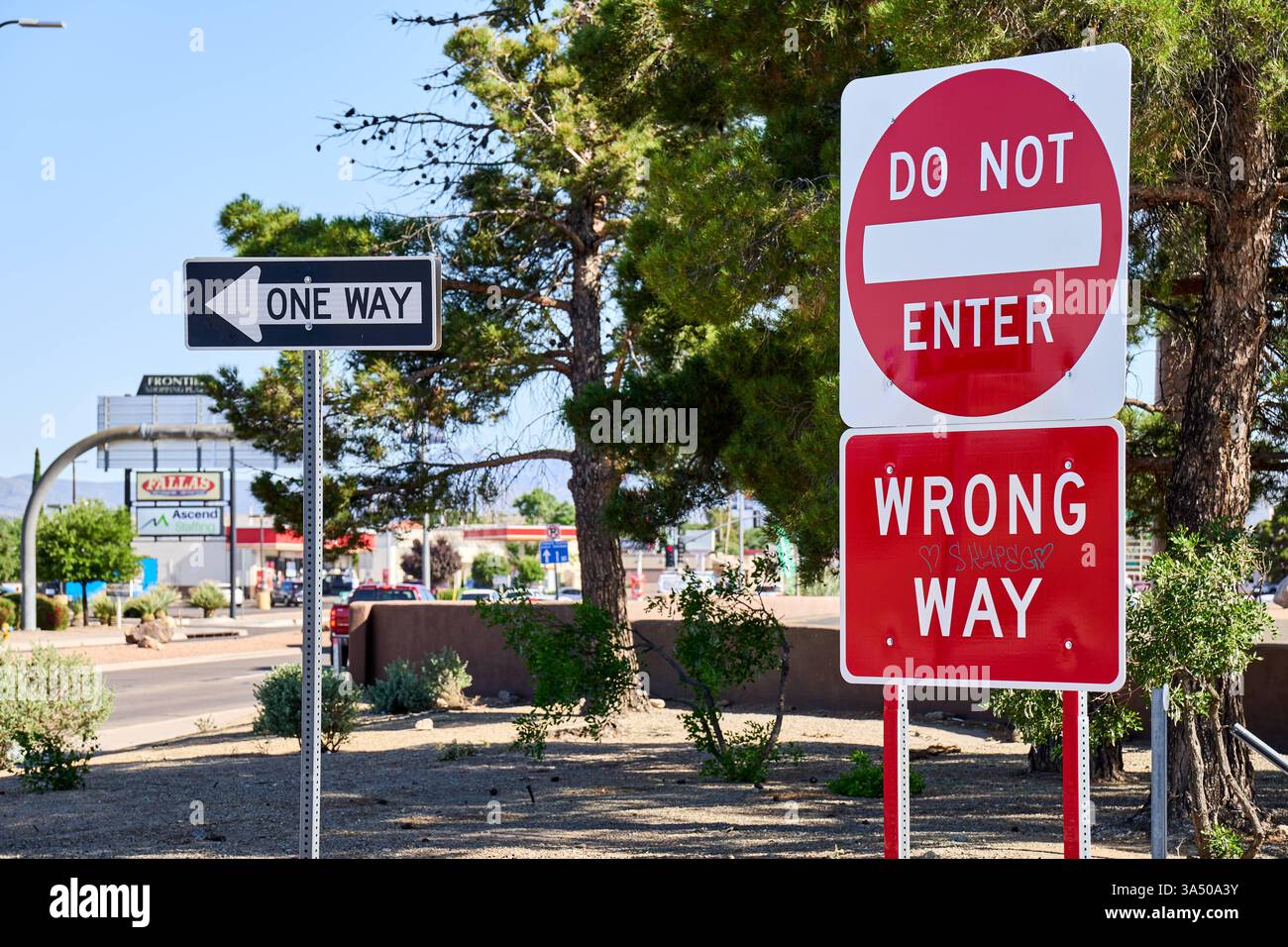 United States of America - June 6, 2024: Traffic signs in the USA: One ...