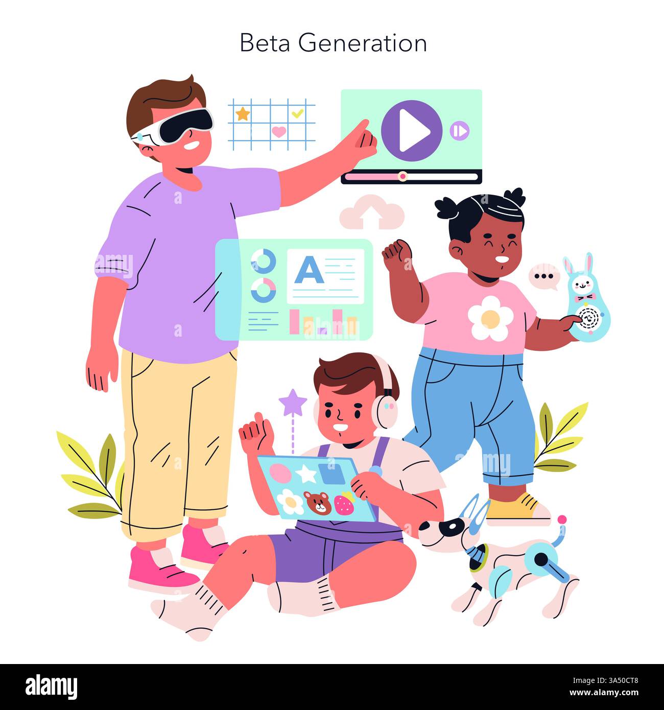 Beta Generation represents a group of children engaged with technology ...