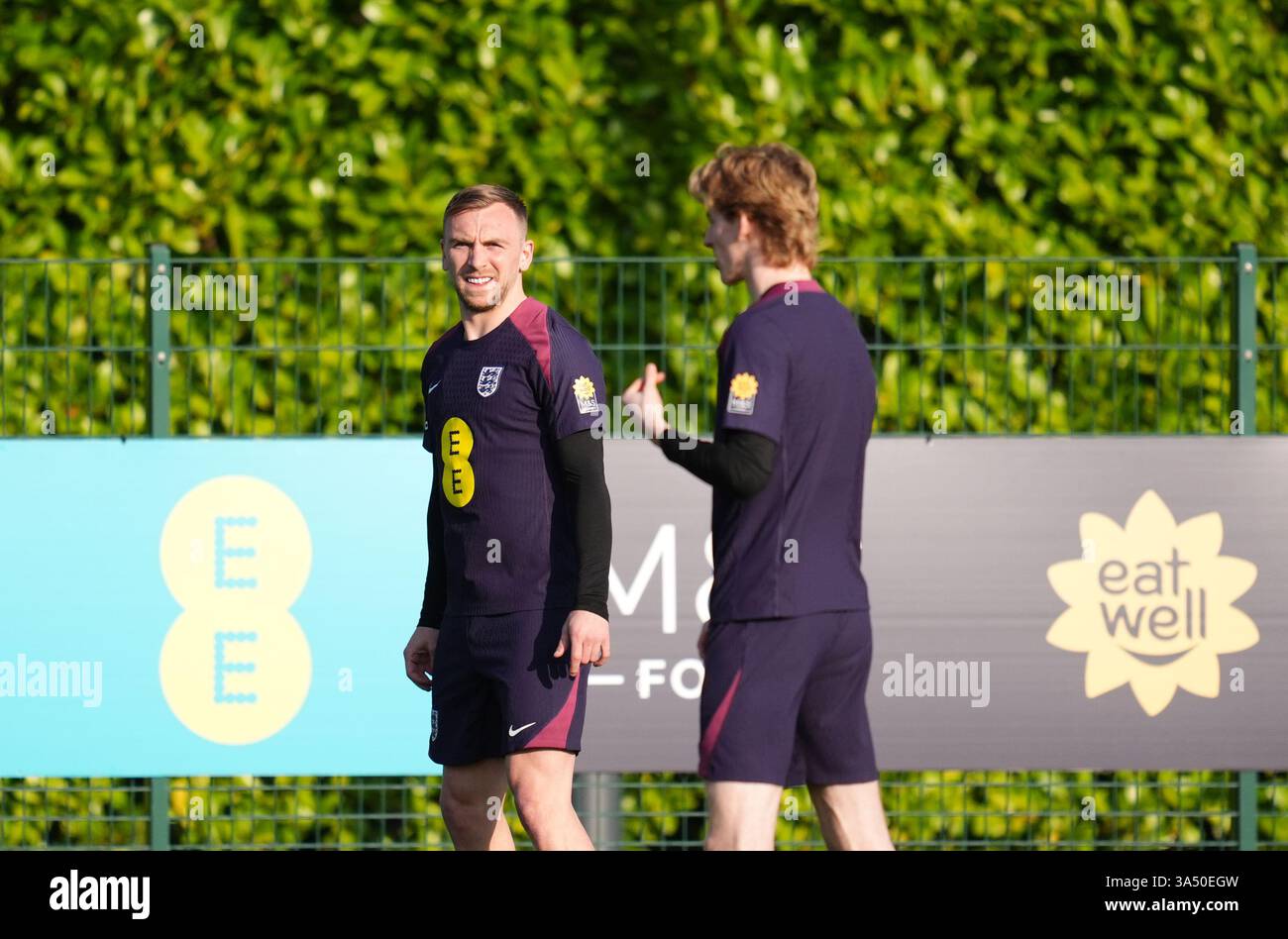 England's Jarrod Bowen (left) during a training session at Tottenham ...