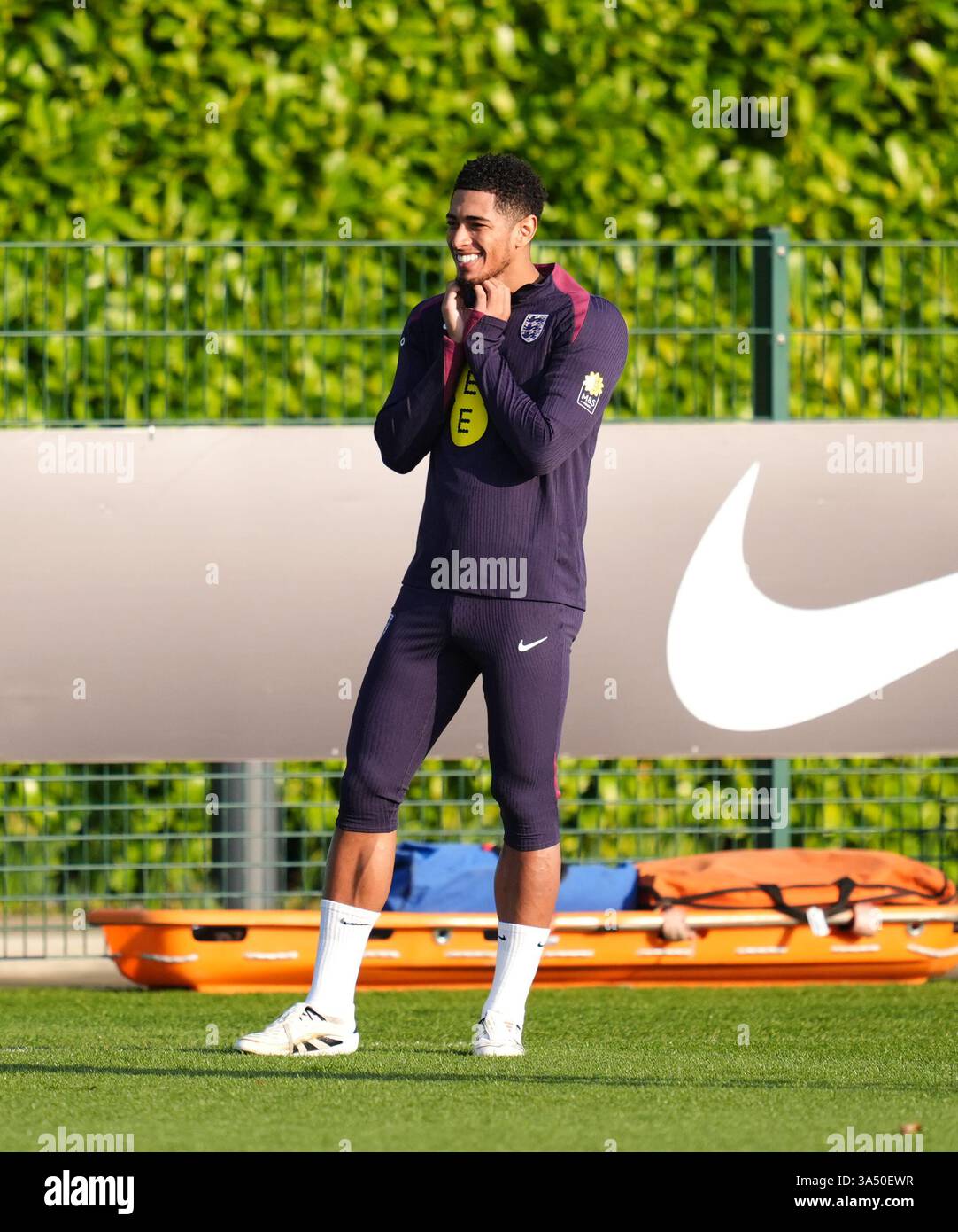 England's Jude Bellingham during a training session at Tottenham ...