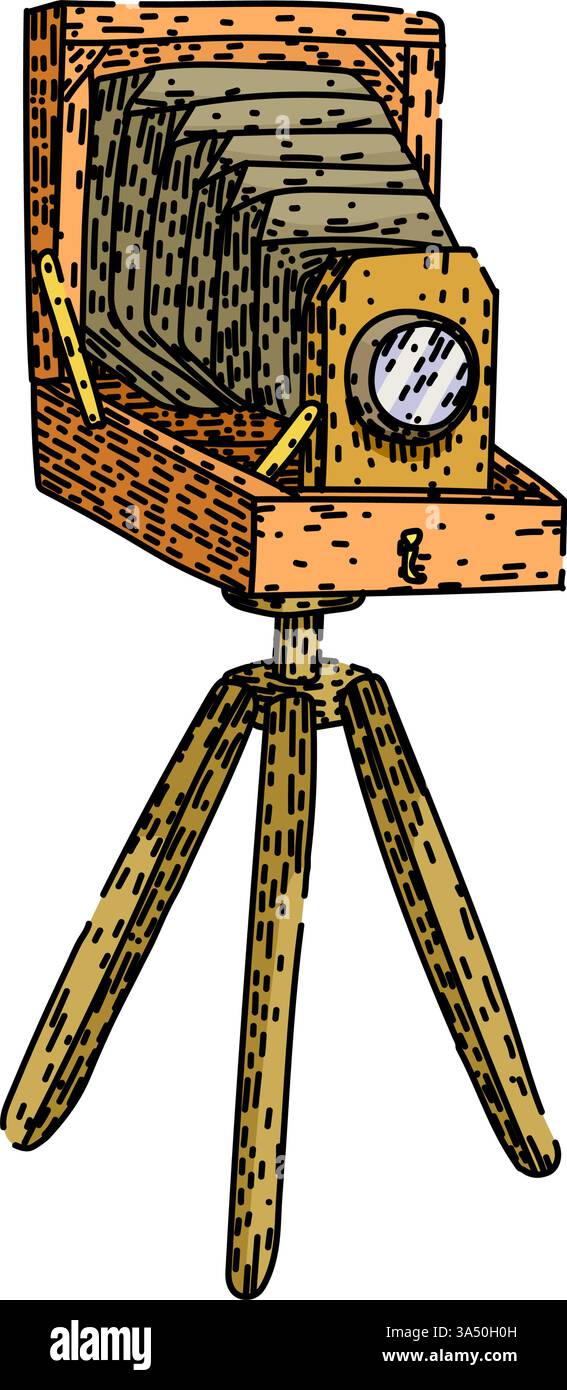 analog vintage camera sketch hand drawn vector Stock Vector Image & Art ...