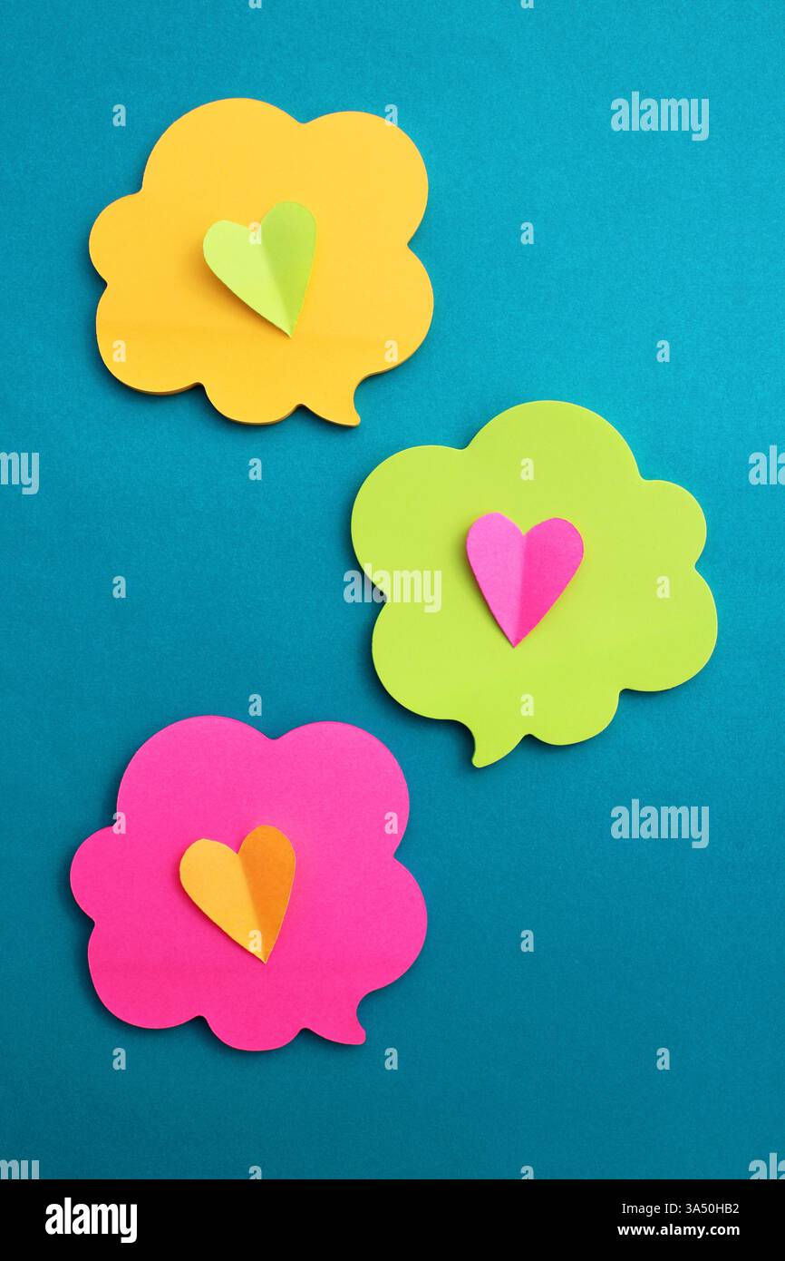 Speech bubbles expressing affection with a heart - vertical format ...
