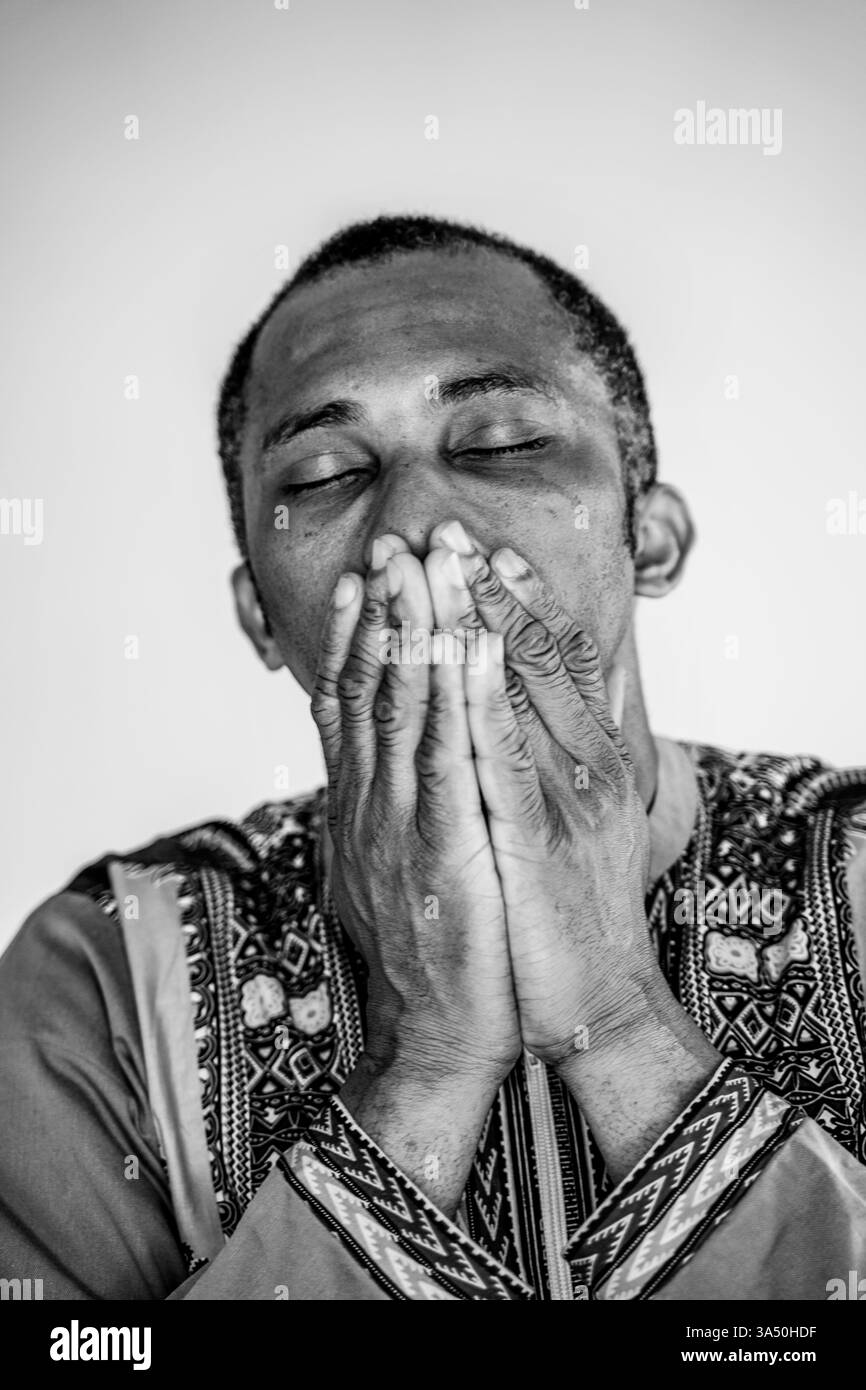 The anguished man Black and White Stock Photos & Images - Alamy