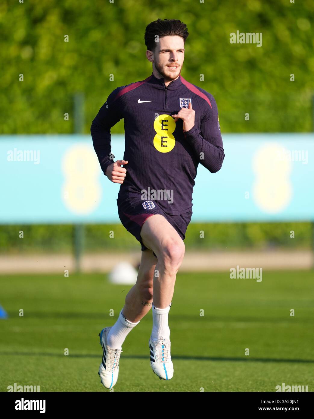 England's Declan Rice during a training session at Tottenham Hotspur ...