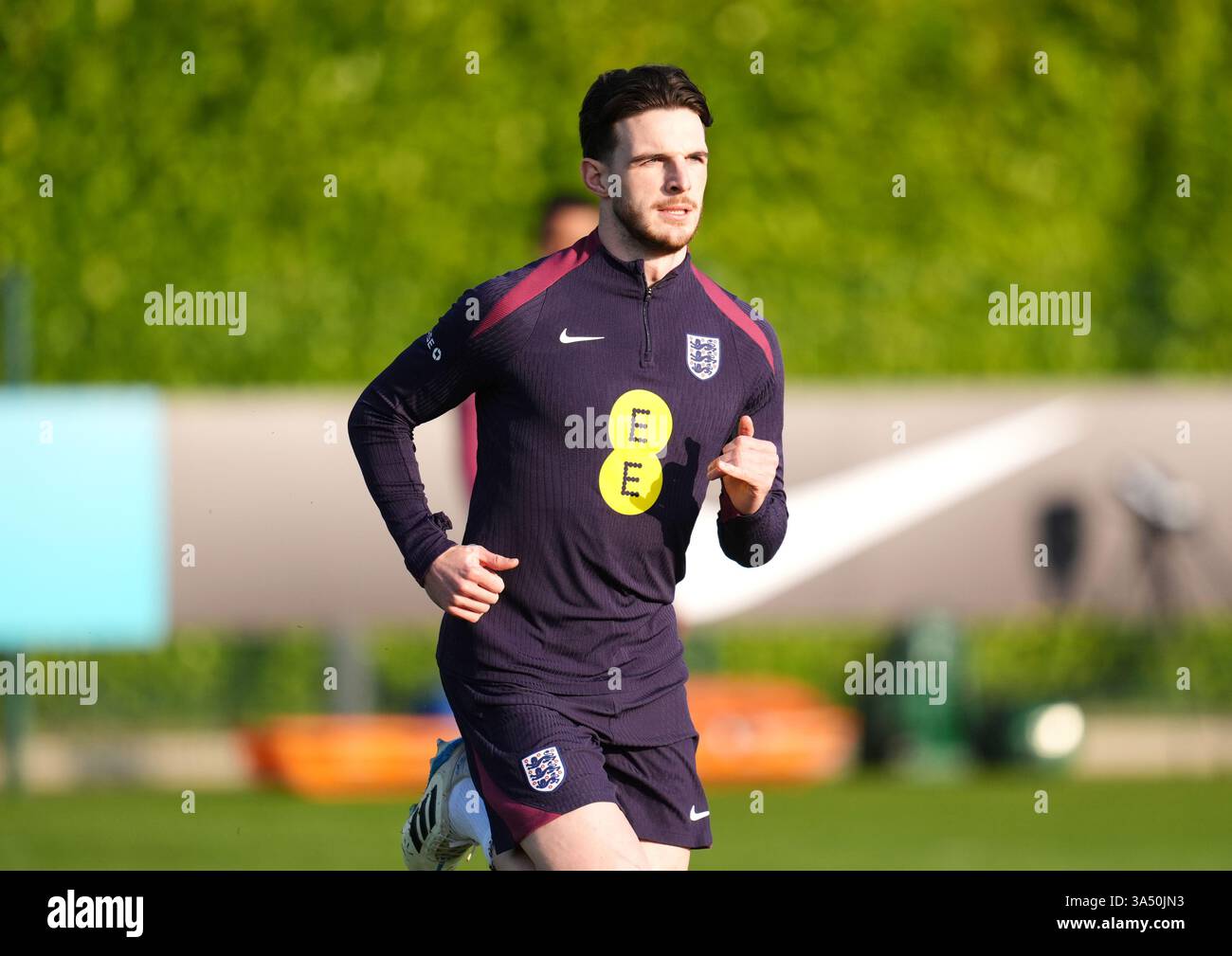 England's Declan Rice during a training session at Tottenham Hotspur ...