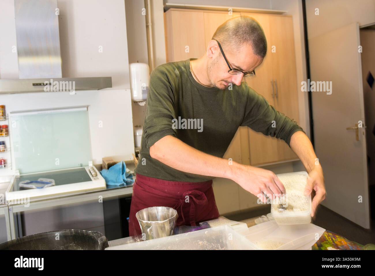 The Speltheld Baking his Bread. Craftsman and Bread Baker Dhinand, a.k ...
