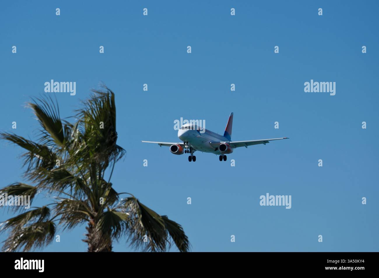 Batumi, Georgia - March 13, 2025: Azimuth aircraft landing at Batumi ...