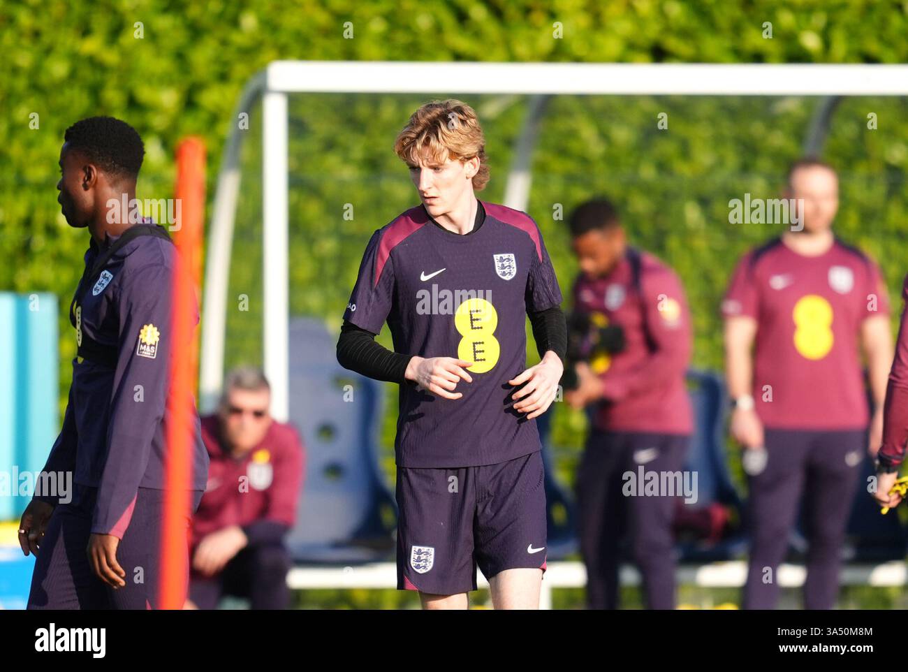 England's Anthony Gordon during a training session at Tottenham Hotspur ...