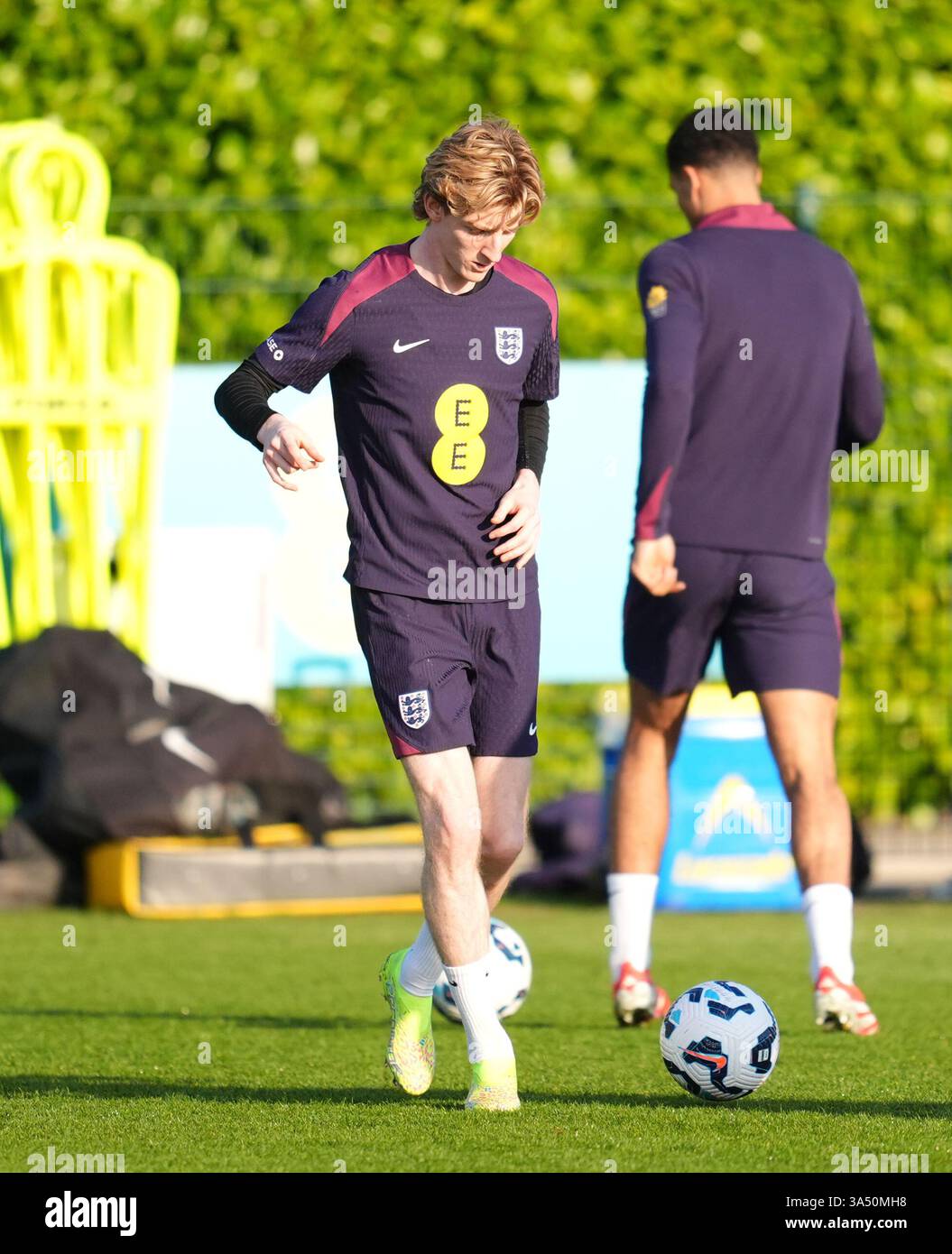 England's Anthony Gordon during a training session at Tottenham Hotspur ...
