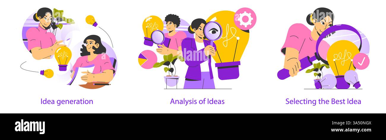 Decision making process in a business context illustrated. Concept ...