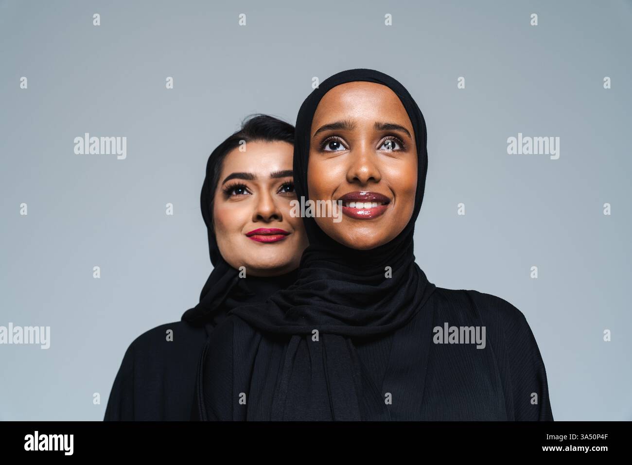 Beautiful arab middle-eastern women with traditional abaya dress in ...