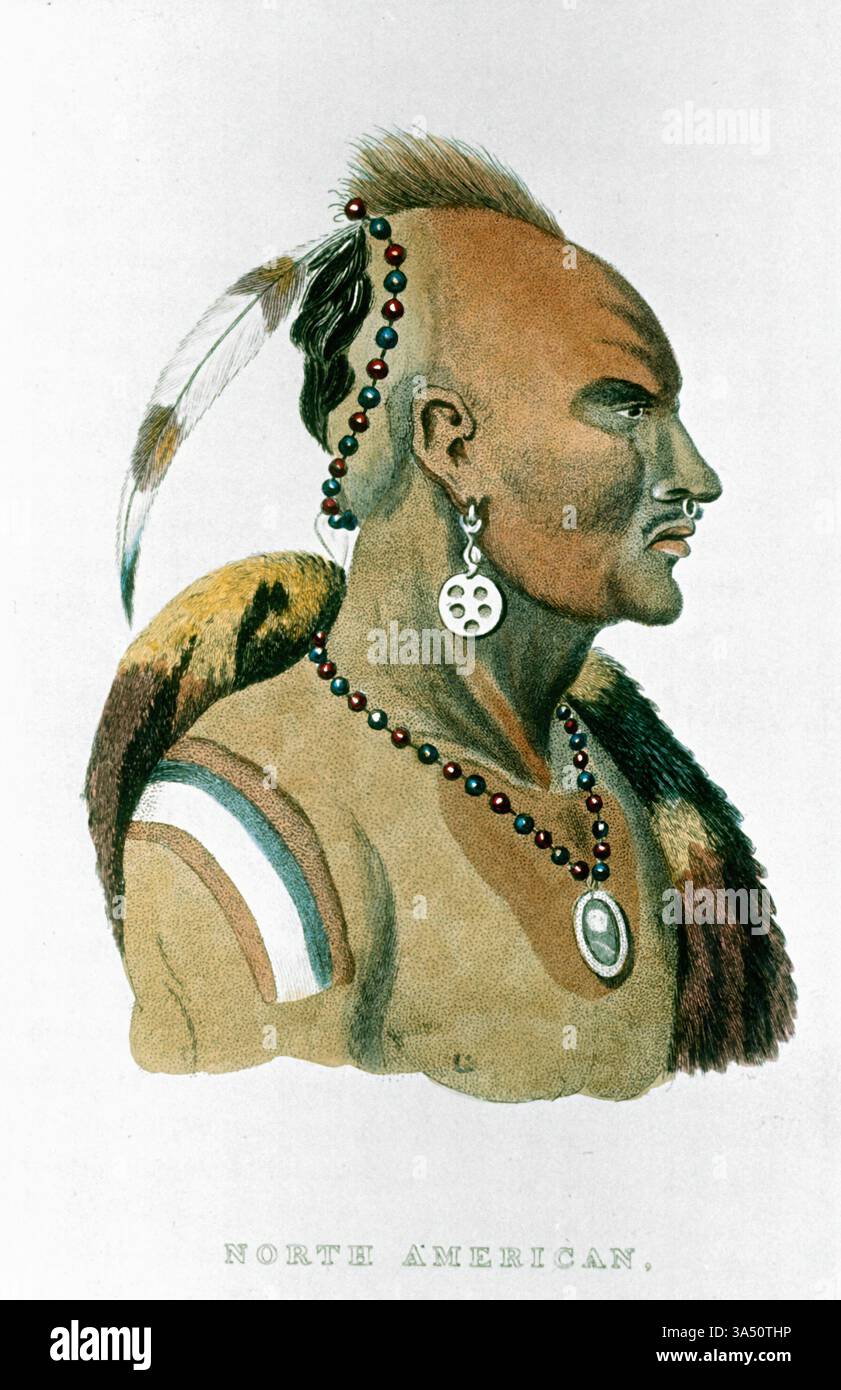 Portrait of Sewessissing, Chief of the IOWA Indians Stock Photo - Alamy