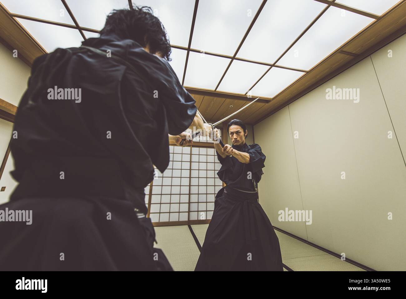 Samurai training in a traditional dojo, in Tokyo Stock Photo - Alamy