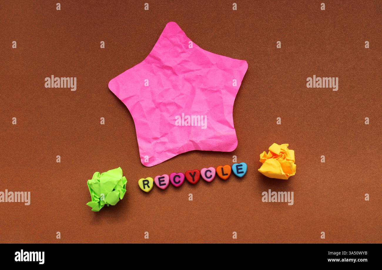 Recycle discarded star-shaped sticky notes Stock Photo - Alamy