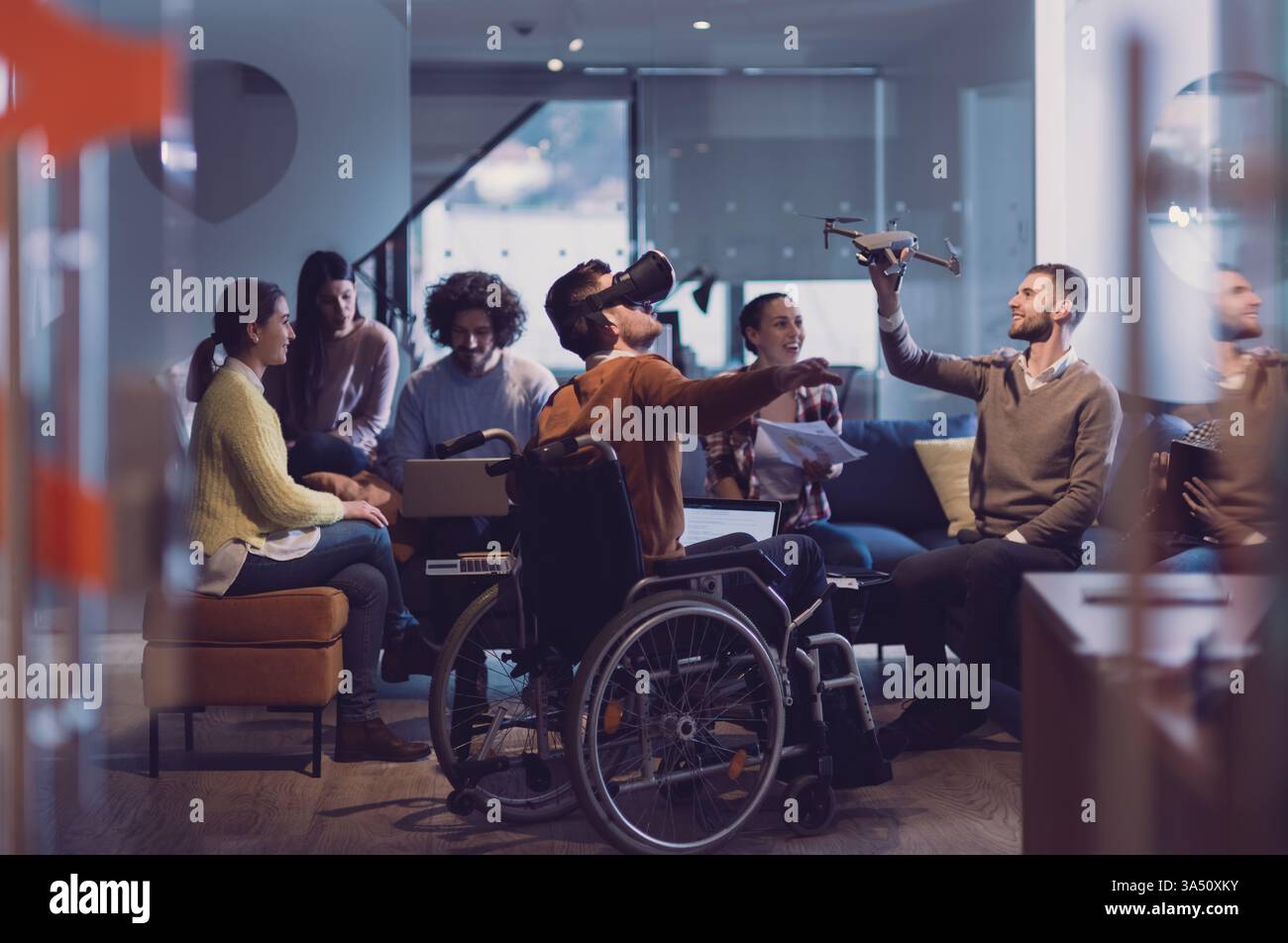 Men using vr glasses drone hi-res stock photography and images - Alamy