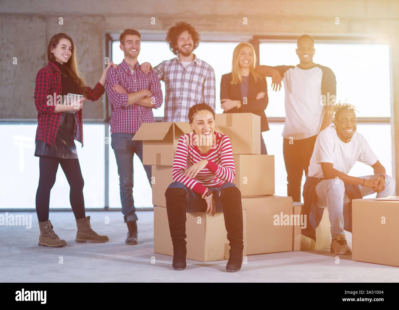 African business people moving boxes hi-res stock photography and ...