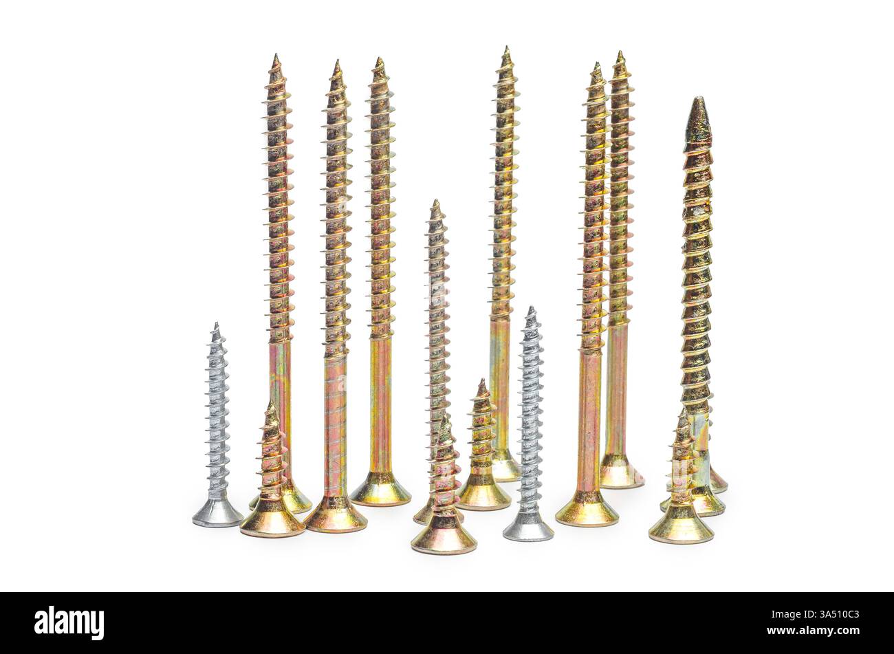 Collection of industrial fasteners standing Stock Photo - Alamy