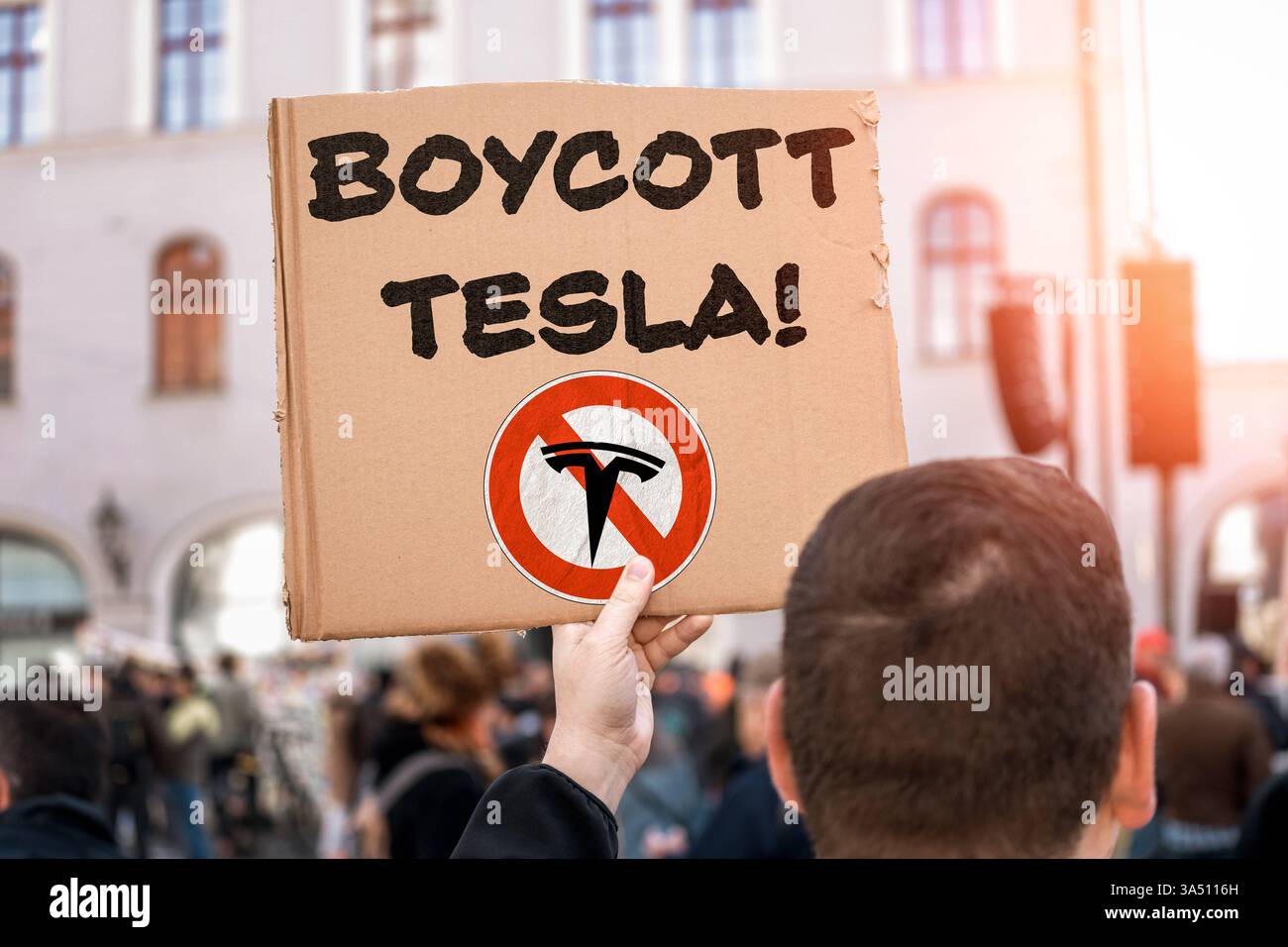 March 20, 2025: PHOTOMONTAGE, A man holds a poster with the inscription ...