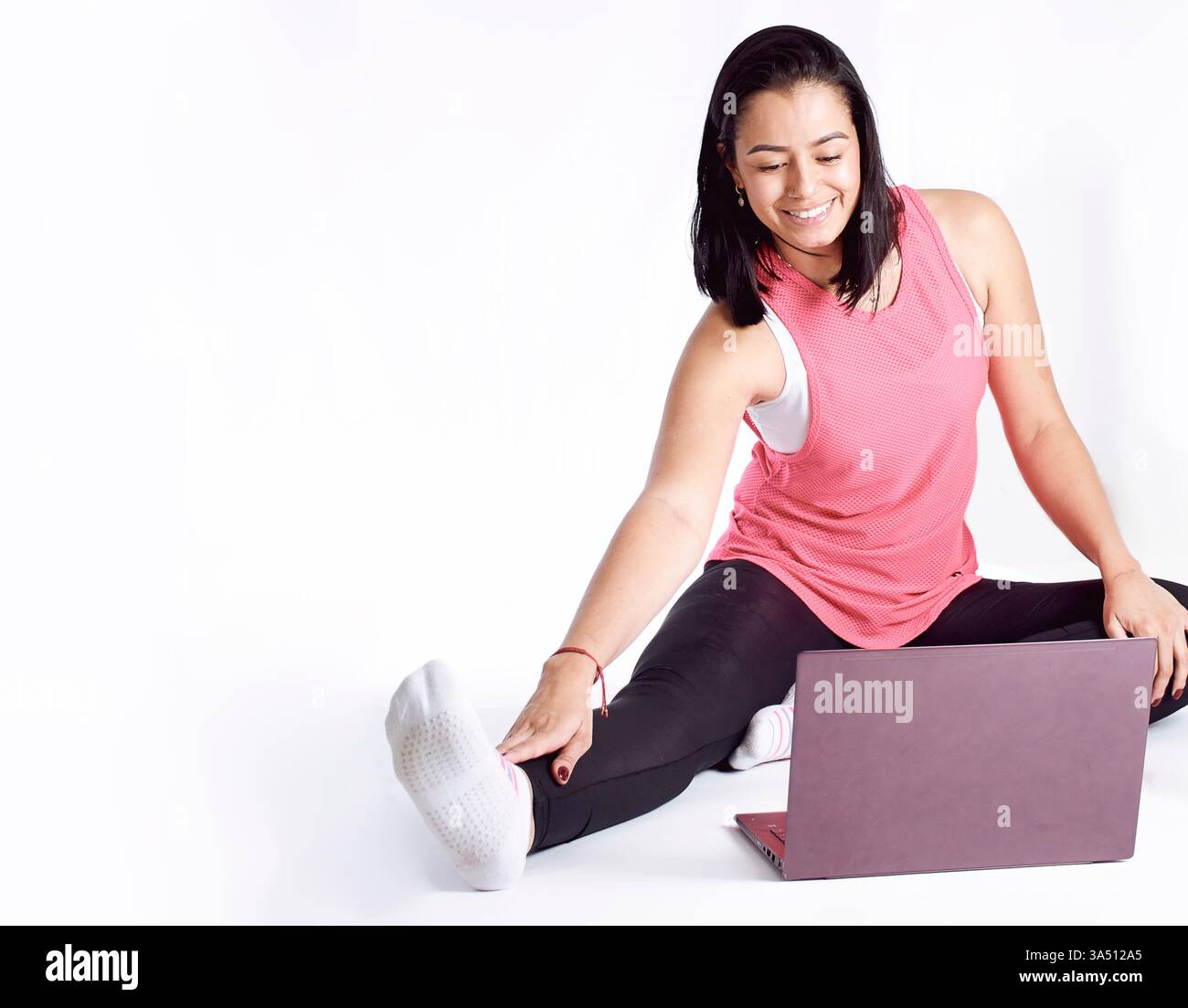 Online training young fit Cut Out Stock Images & Pictures - Alamy