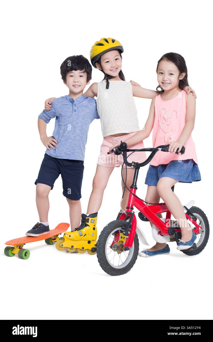 Studio portrait shot three children hi-res stock photography and images ...