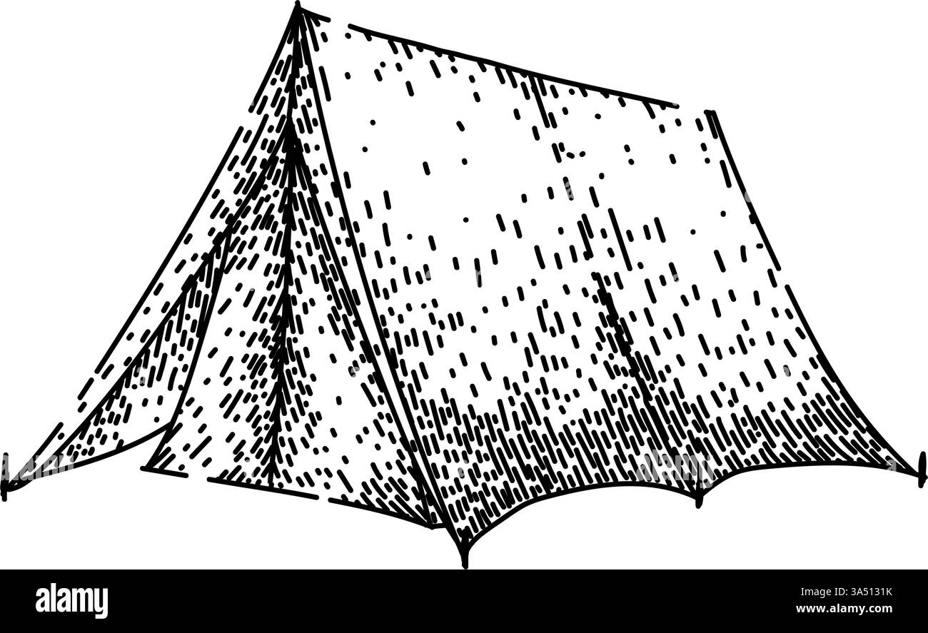 hiking camping tent sketch hand drawn vector Stock Vector Image & Art ...