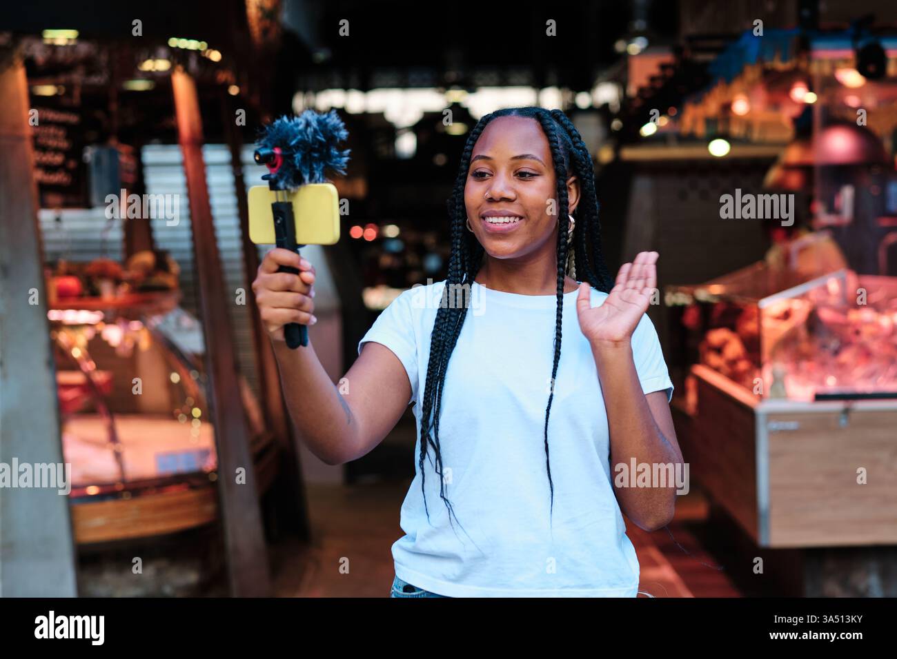 Influencer recording video through hi-res stock photography and images ...