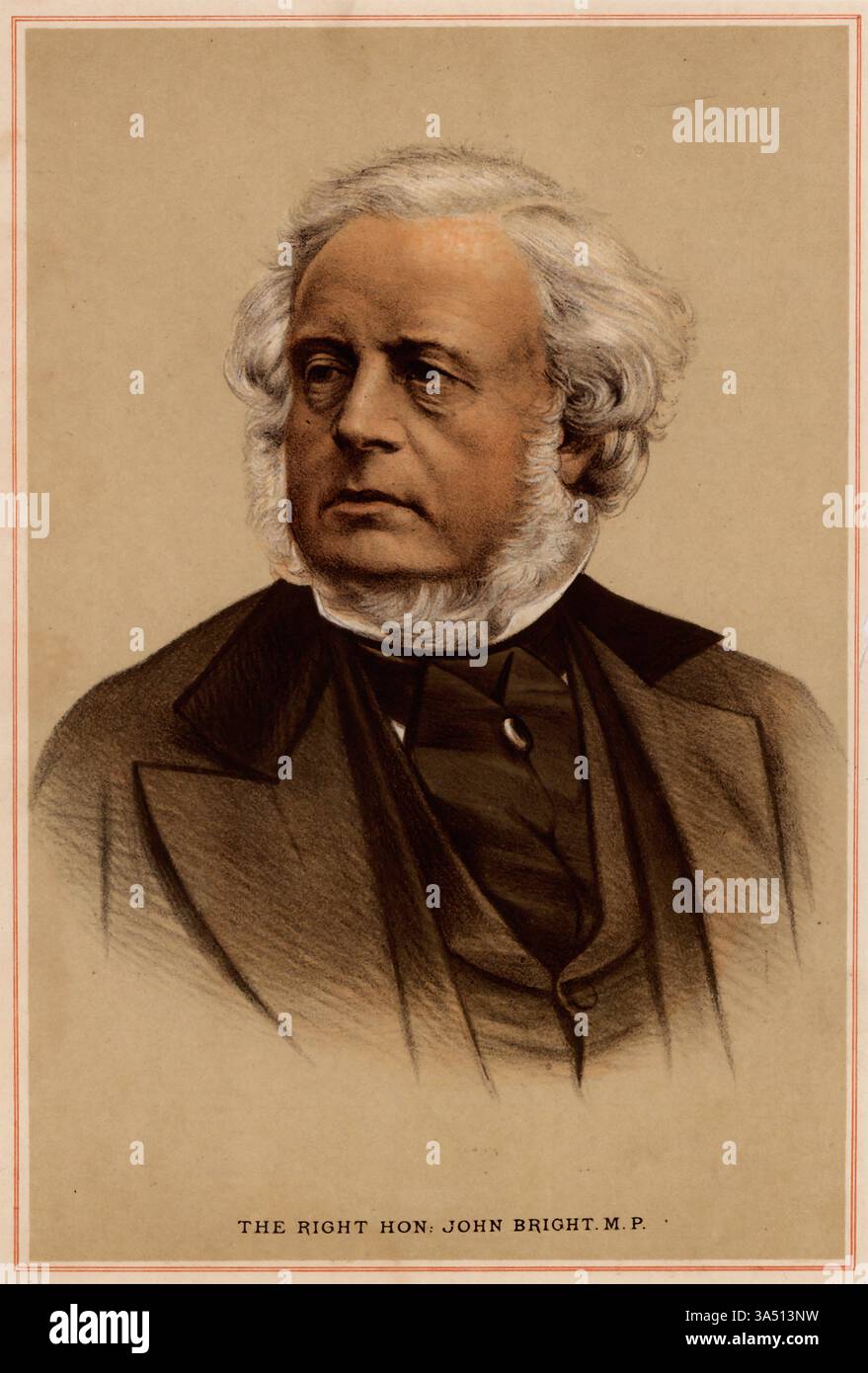 Portrait of John Bright (1811-1889) British radical statesman Stock ...