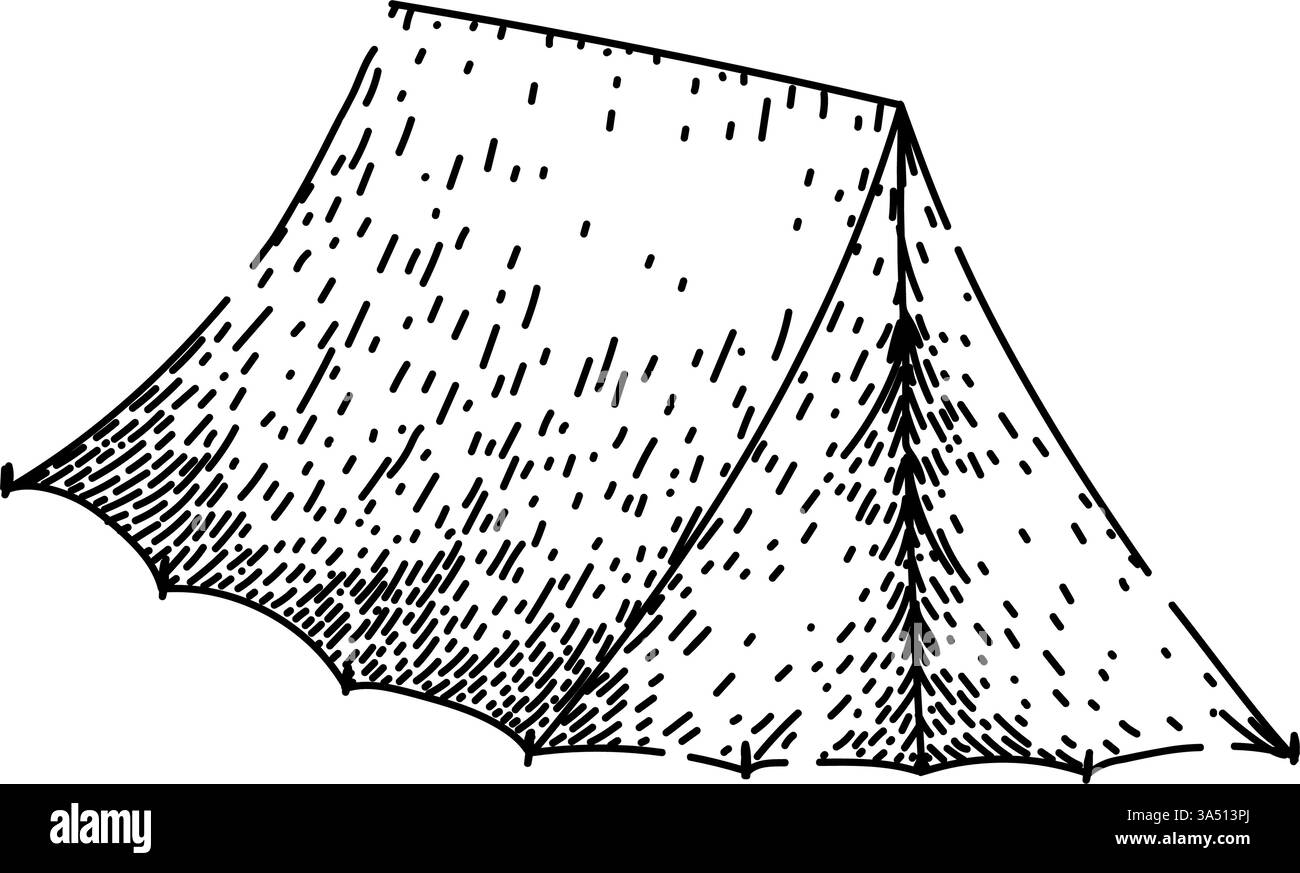 travel camping tent sketch hand drawn vector Stock Vector Image & Art ...