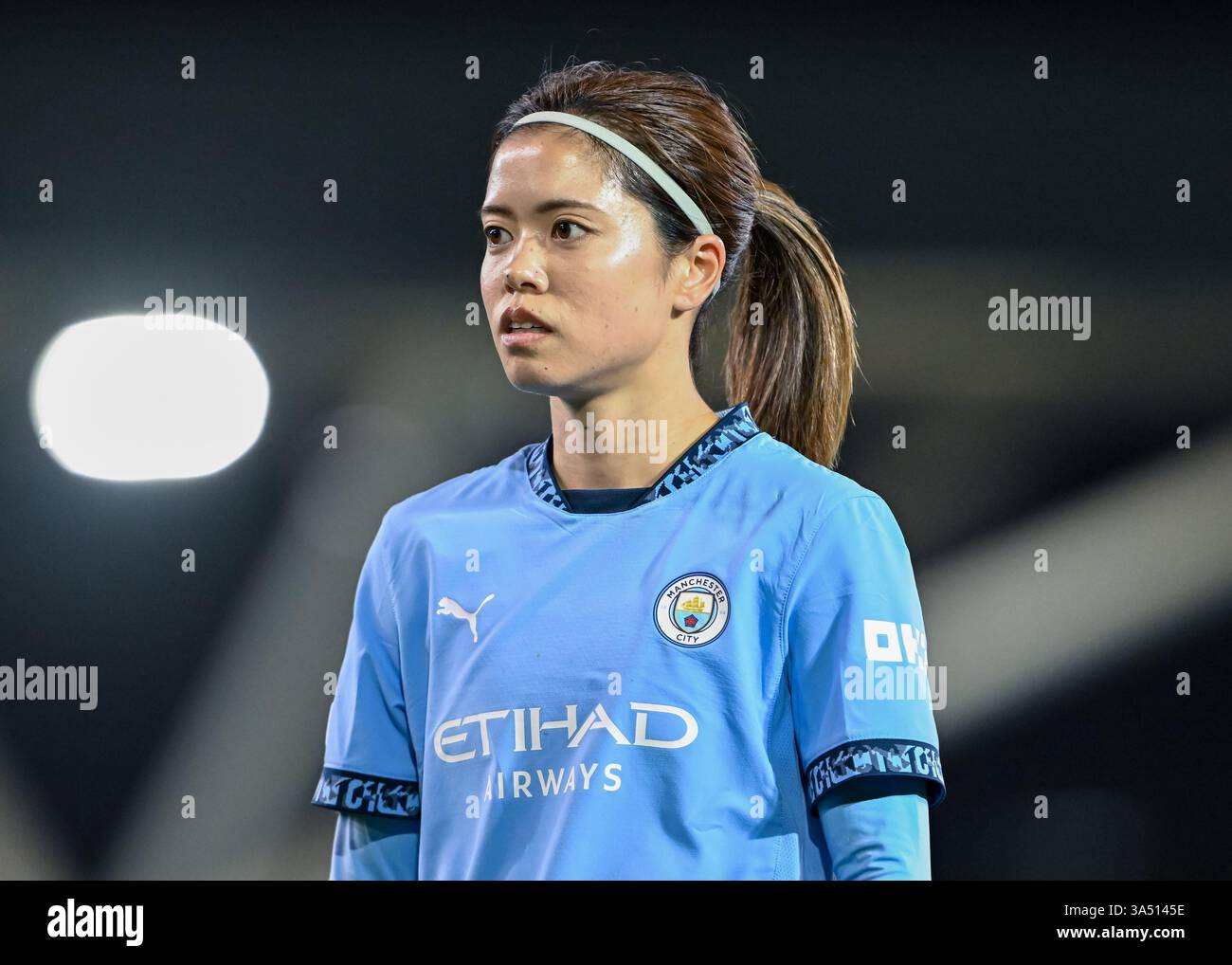 Manchester, UK. 19th Mar, 2025. Yui Hasegawa of Manchester City during the UEFA Womens Champions ...
