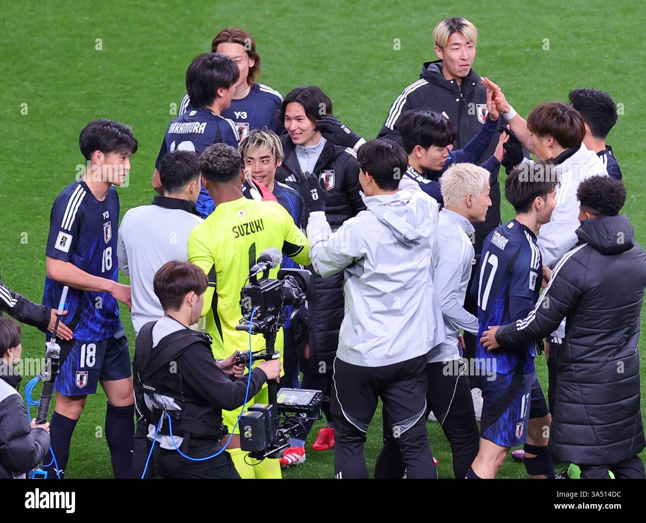 Members of Japan national football team cerebrate winning against ...
