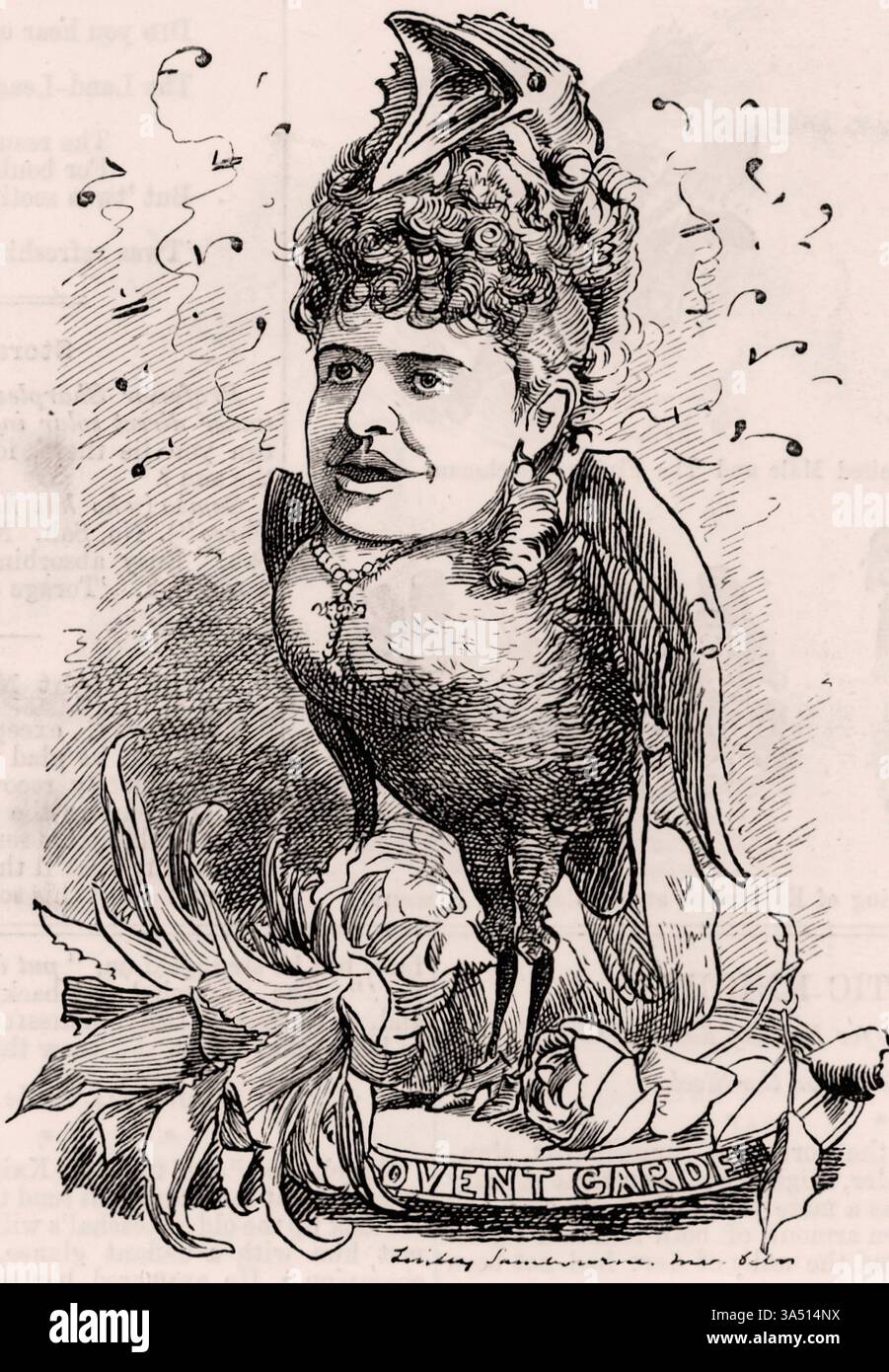 Caricature portrait of Madame Emma Albani (1852-1930) Canadian opera ...