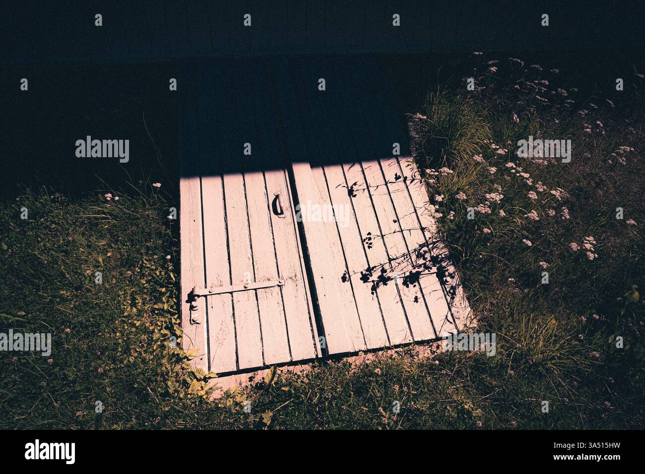 Basement gate of farmhouse Stock Photo - Alamy