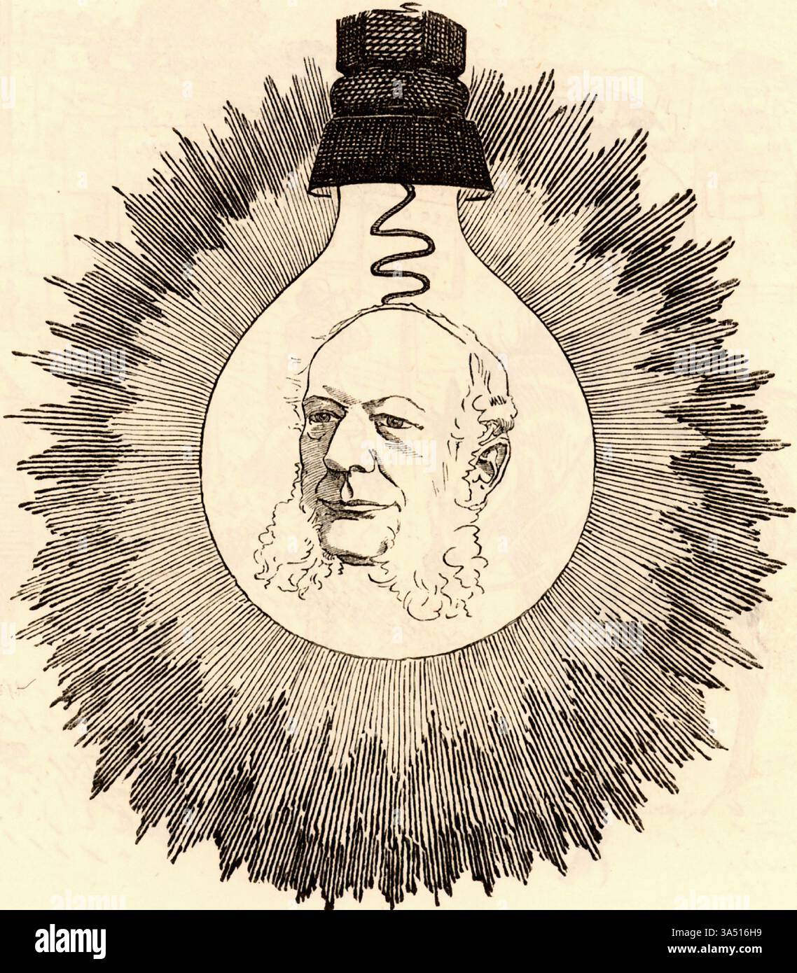 Caricature portrait of Charles William Siemens (born Carl Wilhelm von ...