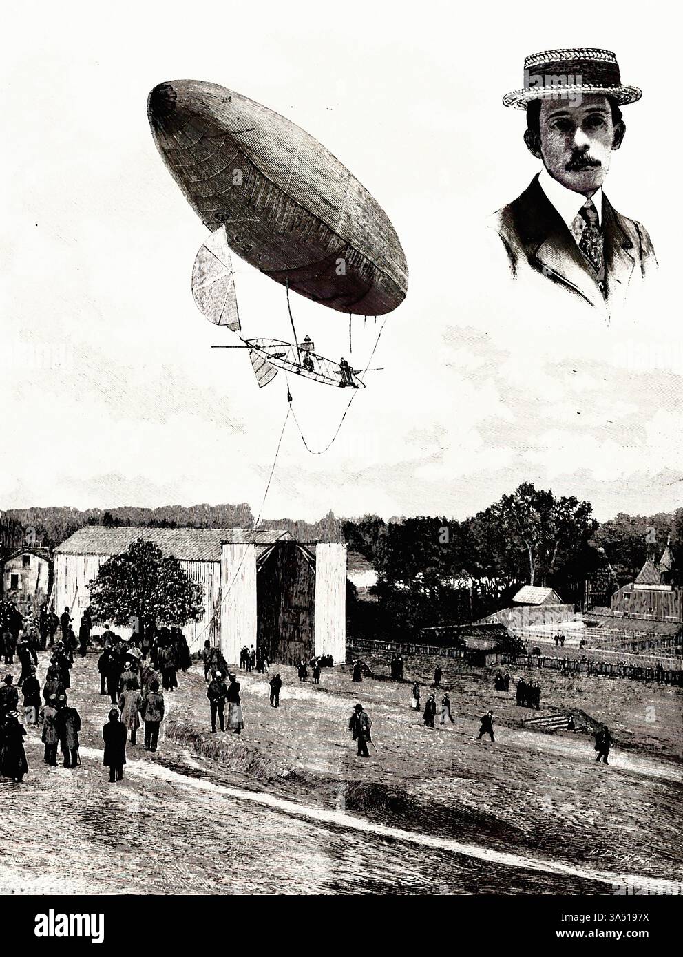 Portrait of Alberto Santos-Dumont (1873-1932) Brazilian aviation ...