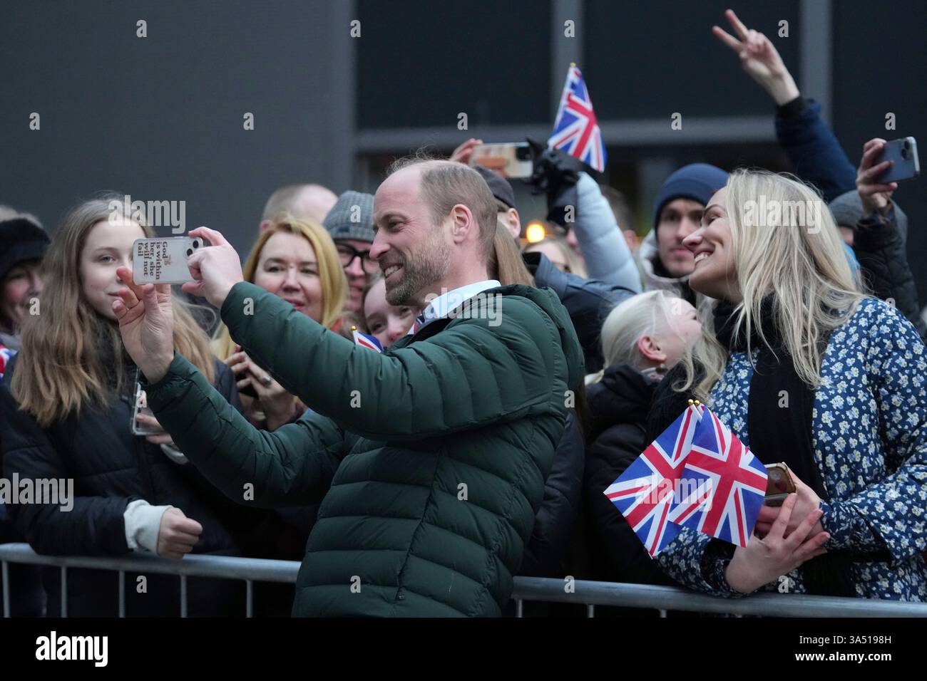 Britain's Prince William poses for a selfie during his visit to Tallinn ...