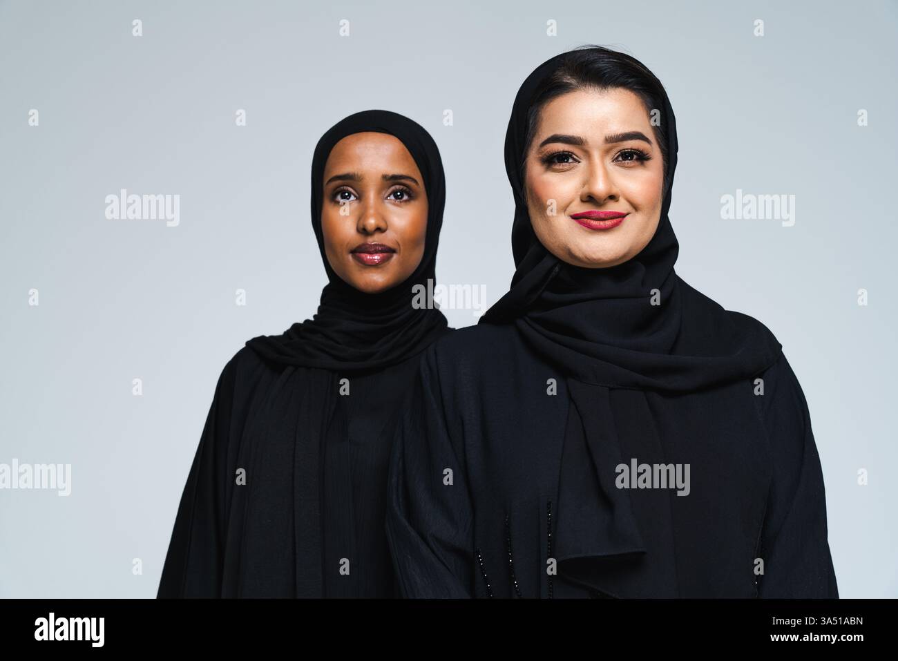 Beautiful arab middle-eastern women with traditional abaya dress in ...