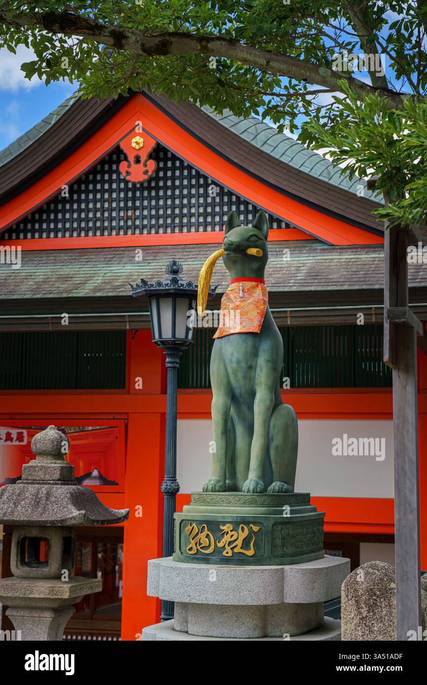 Kyoto, Japan - Sep 23 2024, Close-up view of the stone statue of ...