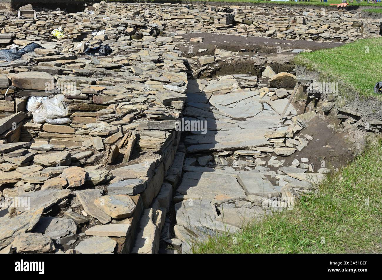 Structure ten Ness of Brodgar neolithic archeological site Mainland ...