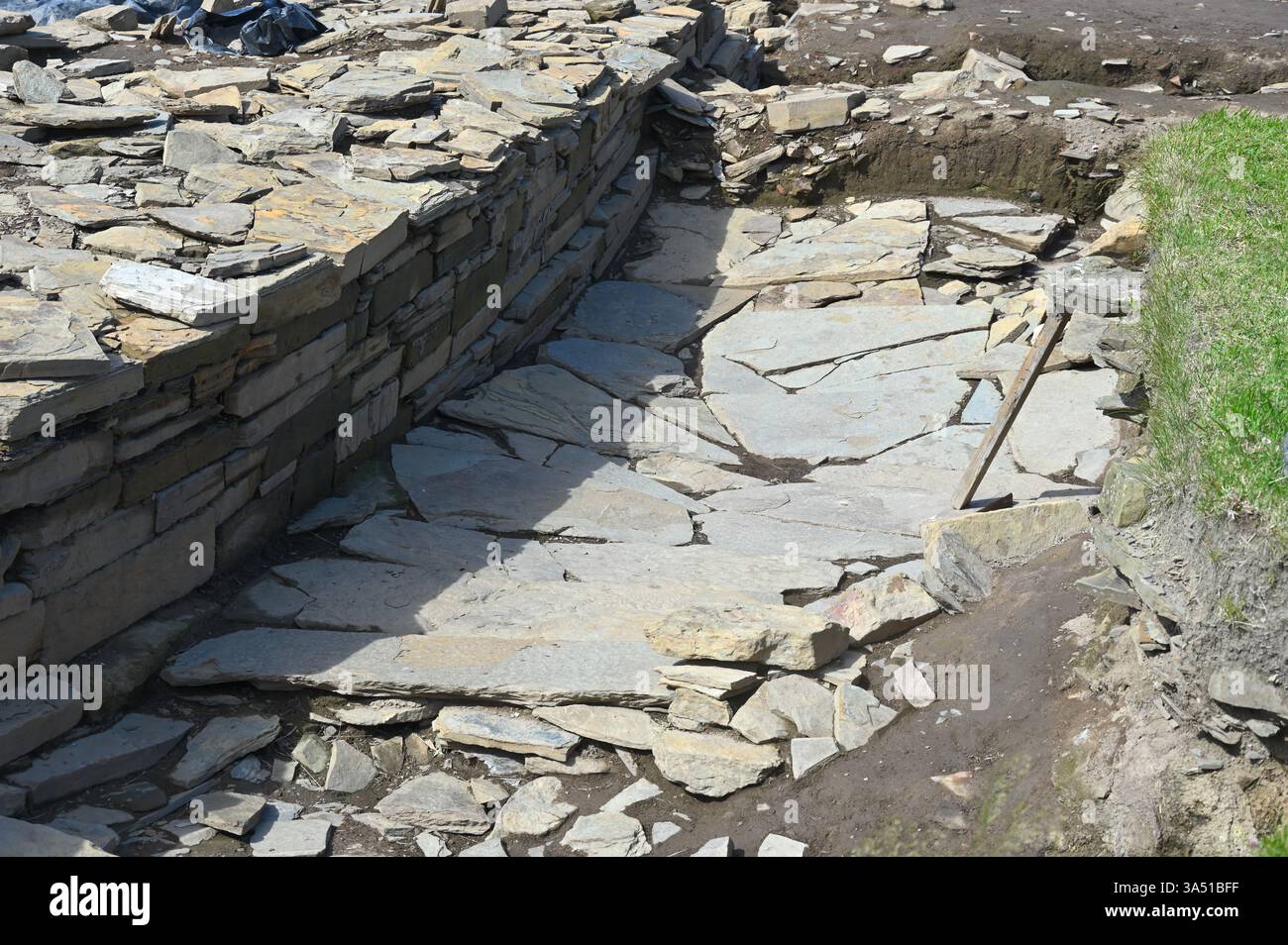 Structure ten Ness of Brodgar neolithic archeological site Mainland ...
