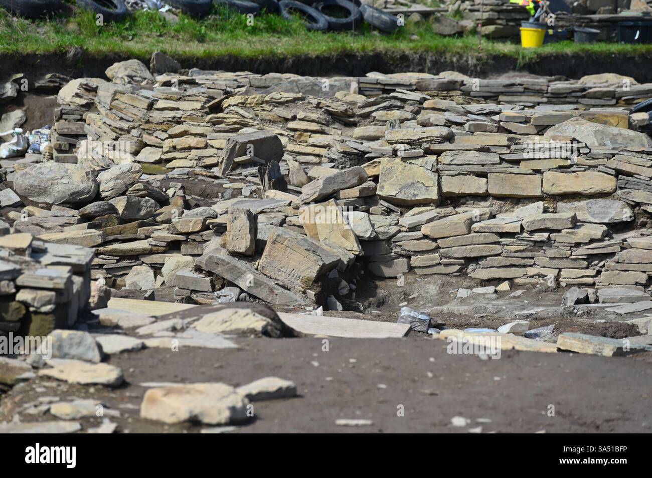 Structure ten Ness of Brodgar neolithic archeological site Mainland ...