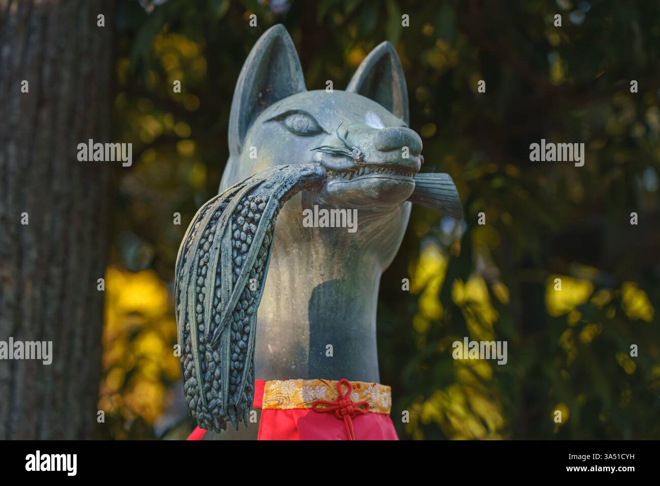 Kyoto, Japan - Sep 23 2024, Close-up view of the stone statue of ...