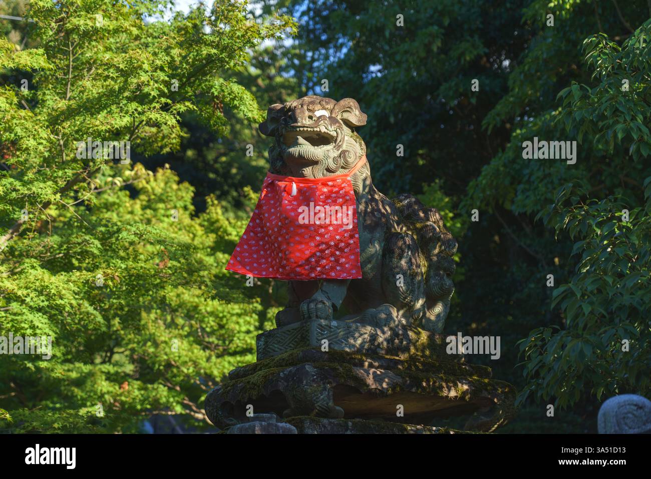 Kyoto, Japan - Sep 23 2024, Close-up view of the stone statue of ...