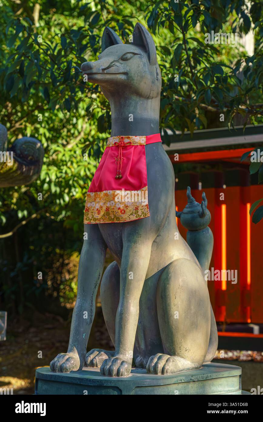 Kyoto, Japan - Sep 23 2024, Close-up view of the stone statue of ...